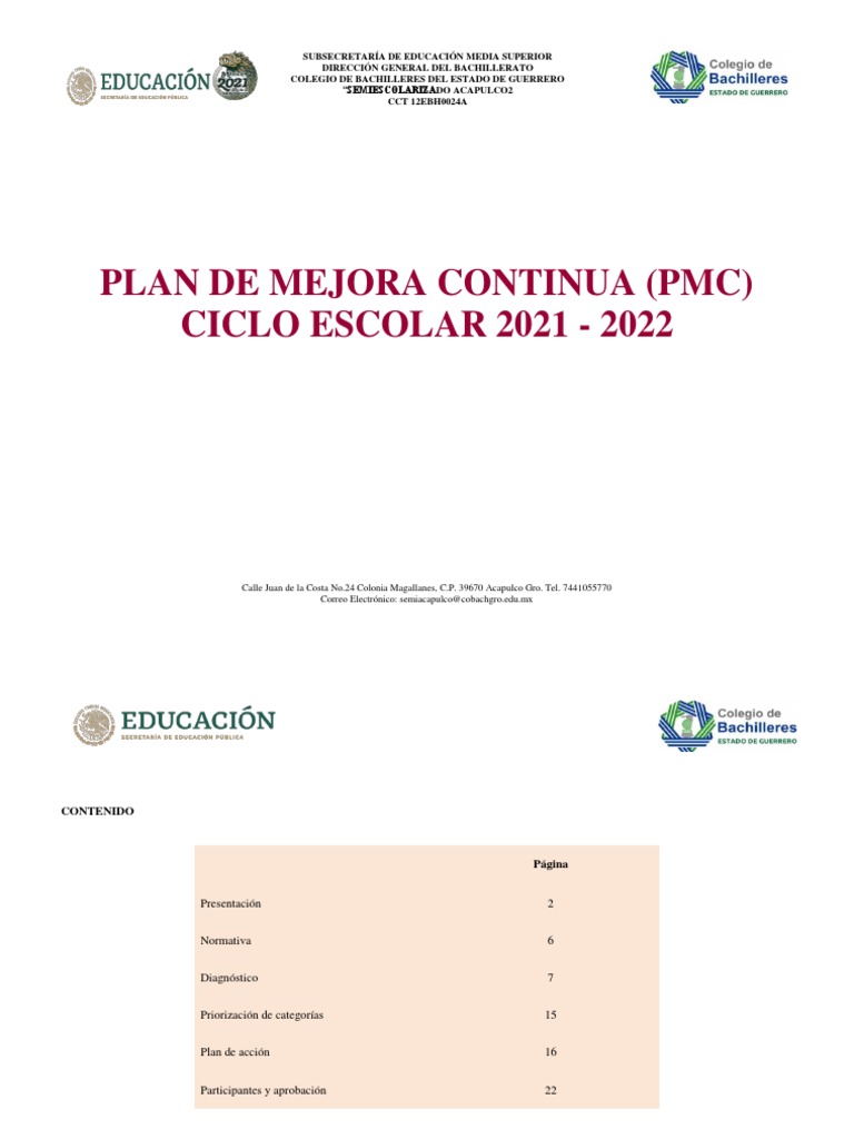 PMC 2021 2022 Semi Acapulco | Descargar gratis PDF | Método de enseñanza | Maestros