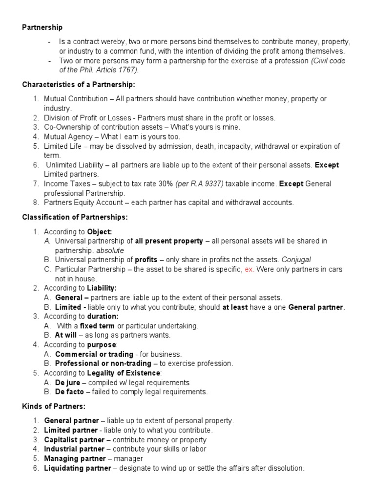 Partnership Formation and Operations | PDF | Partnership | Stocks