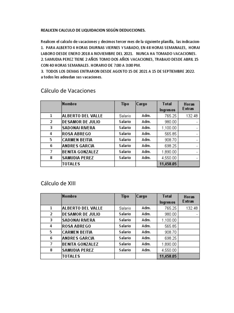 Practica de Hoy Vac. y Decimo-23 de Sept | PDF Practica de Hoy Vac. y Decimo-23 de Sept | PDF