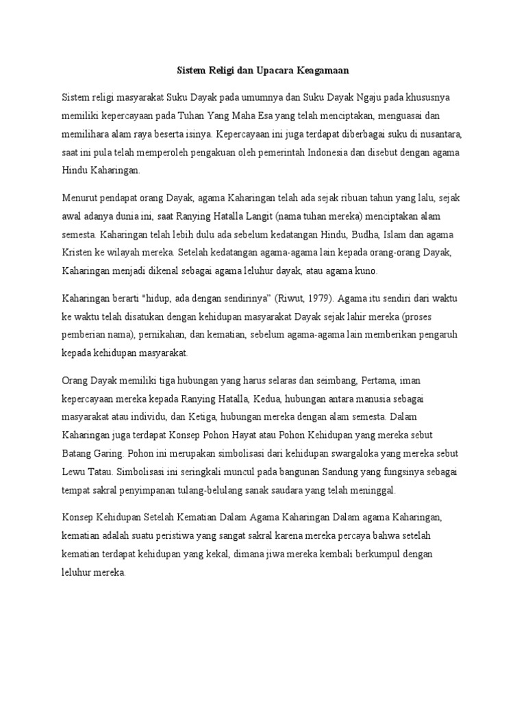 Sistem Religi Dan Upacara Keagamaan | PDF