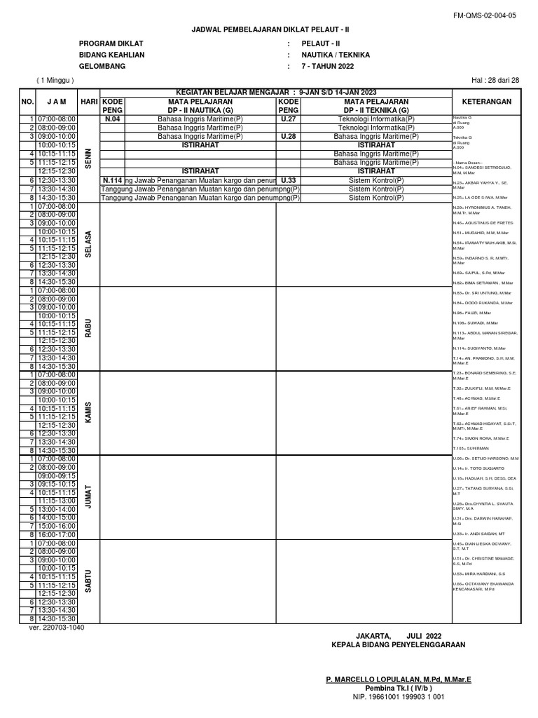 Dp-Ii Nautika&teknika Gel.7 2022 | PDF