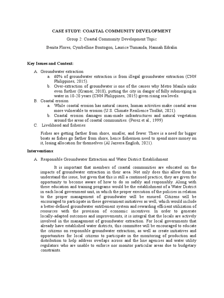 Case Study - Group 2 Section M | PDF | Coast | Sea Level Rise