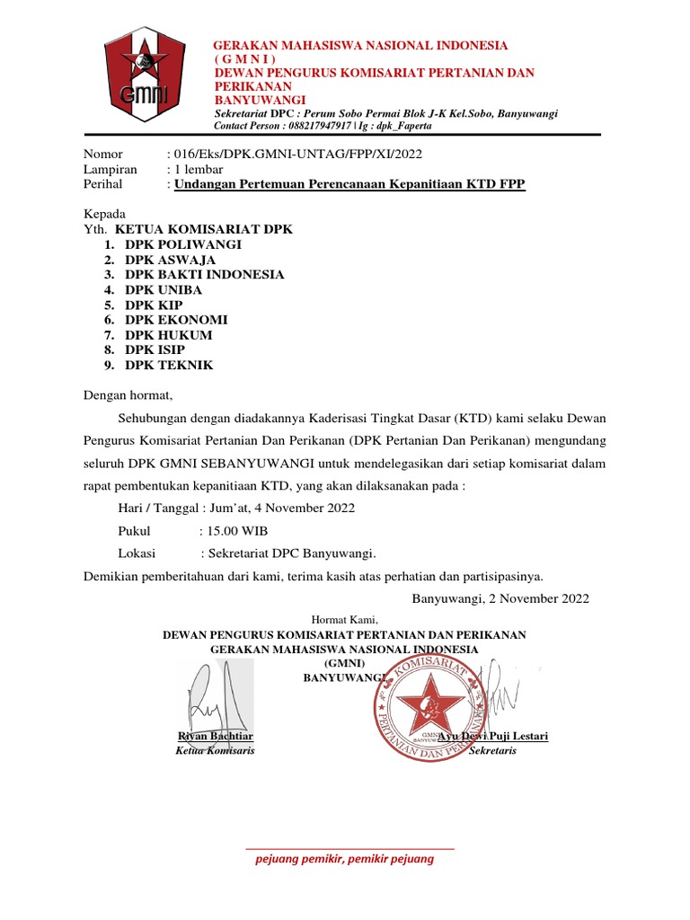 16 Undangan KTD Fix | PDF