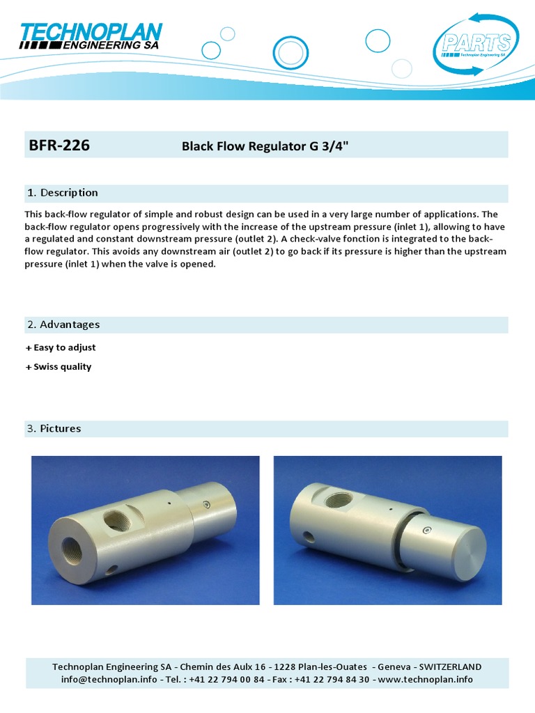 BFR-226 Black Flow Regulator G 3/4" | PDF | Hydraulics | Machines