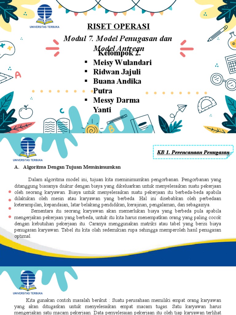 Kl. 2 Modul 7 Riset Operasi | PDF