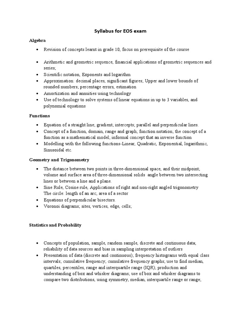 EOS Syllabus 2022 | PDF | Probability Distribution | Variance