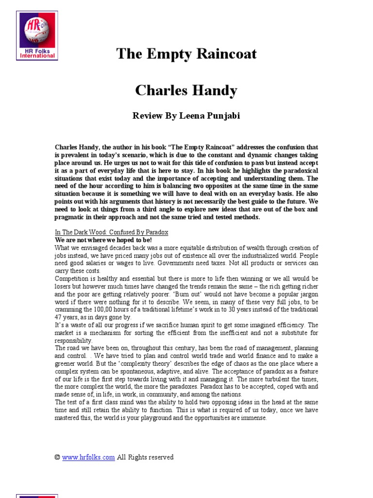 Empty Raincoat - Charles Handy | PDF