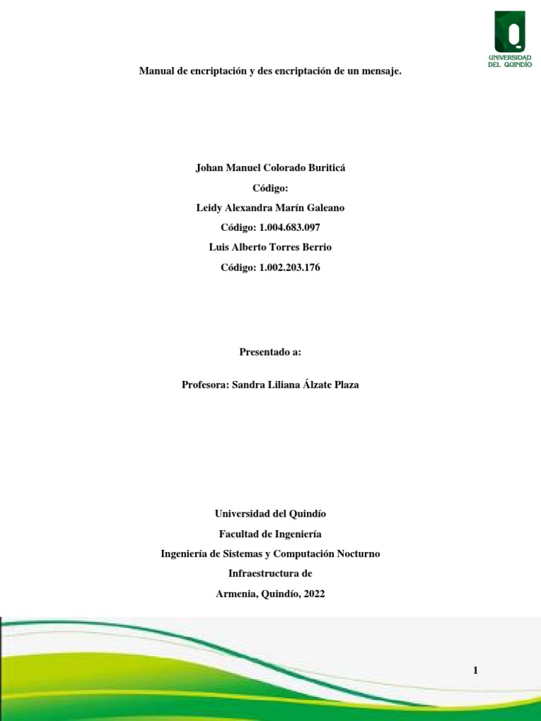 Fundamentos Taller Final | PDF | Criptografía | Clave (criptografía)