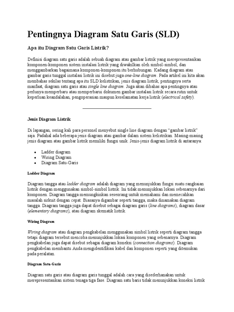 SINGLE LINE DIAGRAM - Pentingnya Diagram Satu Garis | PDF
