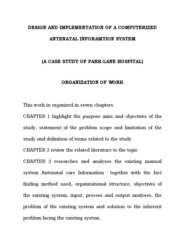 .NG - 67611.317 Design and Implementation of A Computerized Antenatal Inforamtion System | PDF ...
