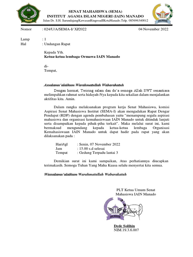 Undangan Ormawa 2 | PDF