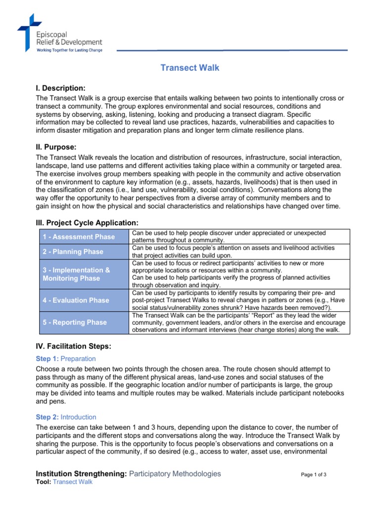 Transect Walk Pdf Community