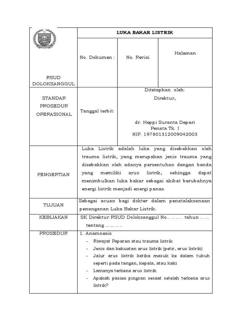 Sop Luka Bakar Listrik | PDF