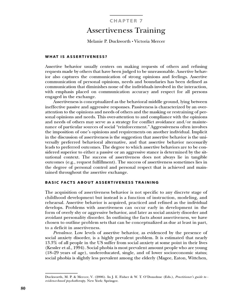 Assertiveness Training | PDF | Social Anxiety Disorder | Aggression