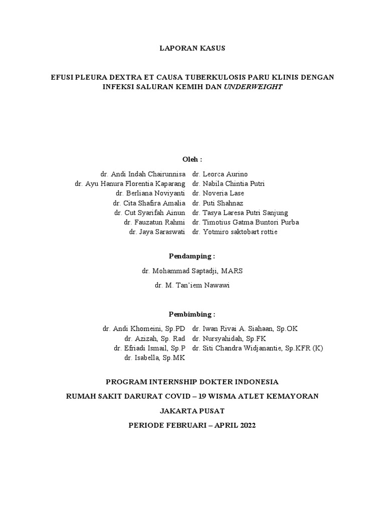 EFUSI PLEURA DAN TB PARU | PDF
