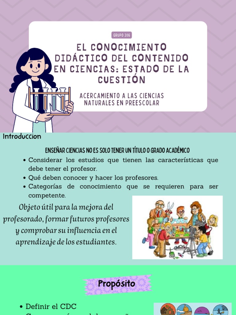 El Conocimiento Didáctico Del Contenido en Ciencias Estado de La Cuestión Presentación | PDF ...