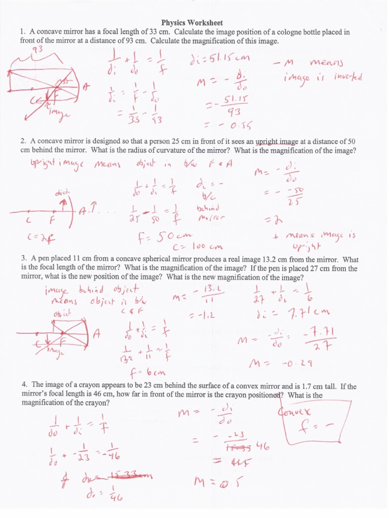 Physics Worksheet Key | PDF