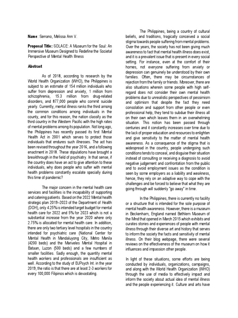 Thesis Proposal | PDF | Mental Disorder | Mental Health