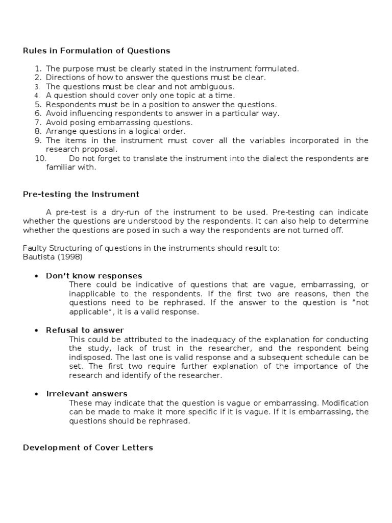 Rules in Formulation of Questions | PDF | Question | Epistemology