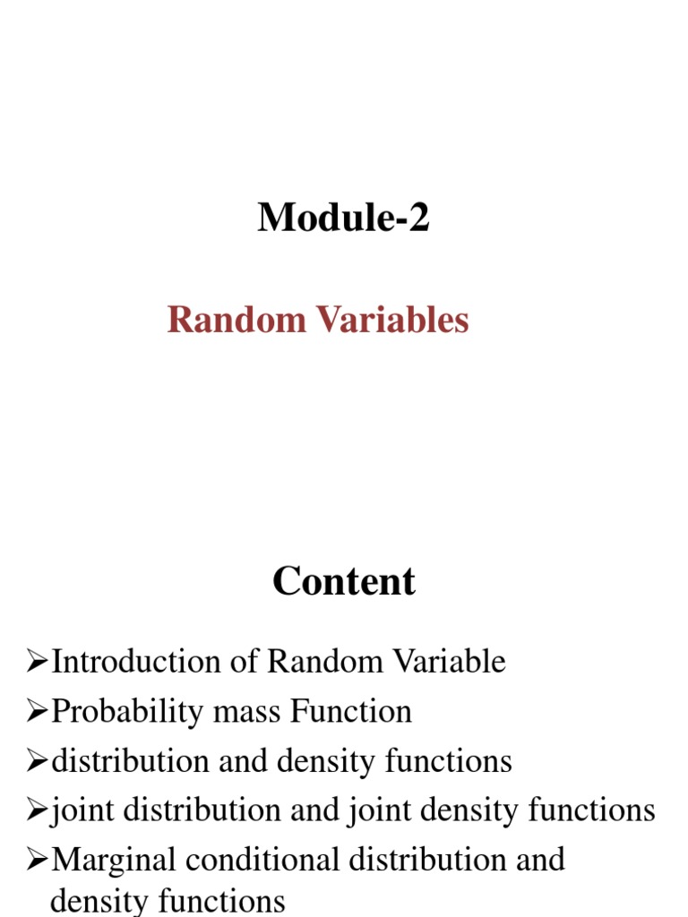 Random Variable and Bivariate Distributions | PDF | Probability Distribution | Random Variable