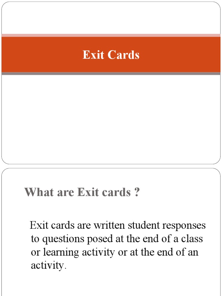 Exit Cards | PDF | Differentiated Instruction | Communication