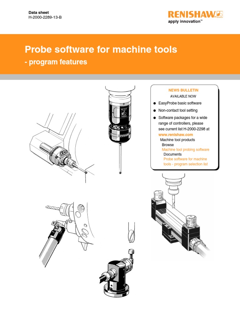 Probe Software For Machine Tools Data Sheet - Program Features | PDF | Software | Machining