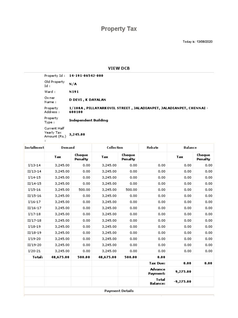 House Tax Receipt | PDF | Cheque | Receipt