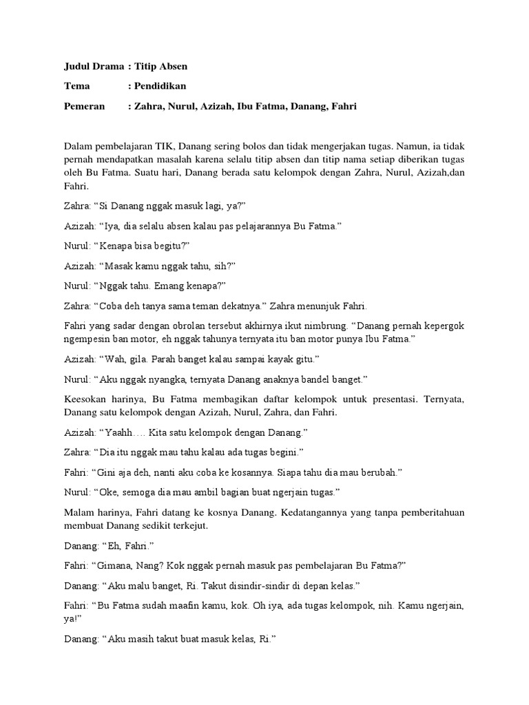 Contoh Naskah Drama | PDF