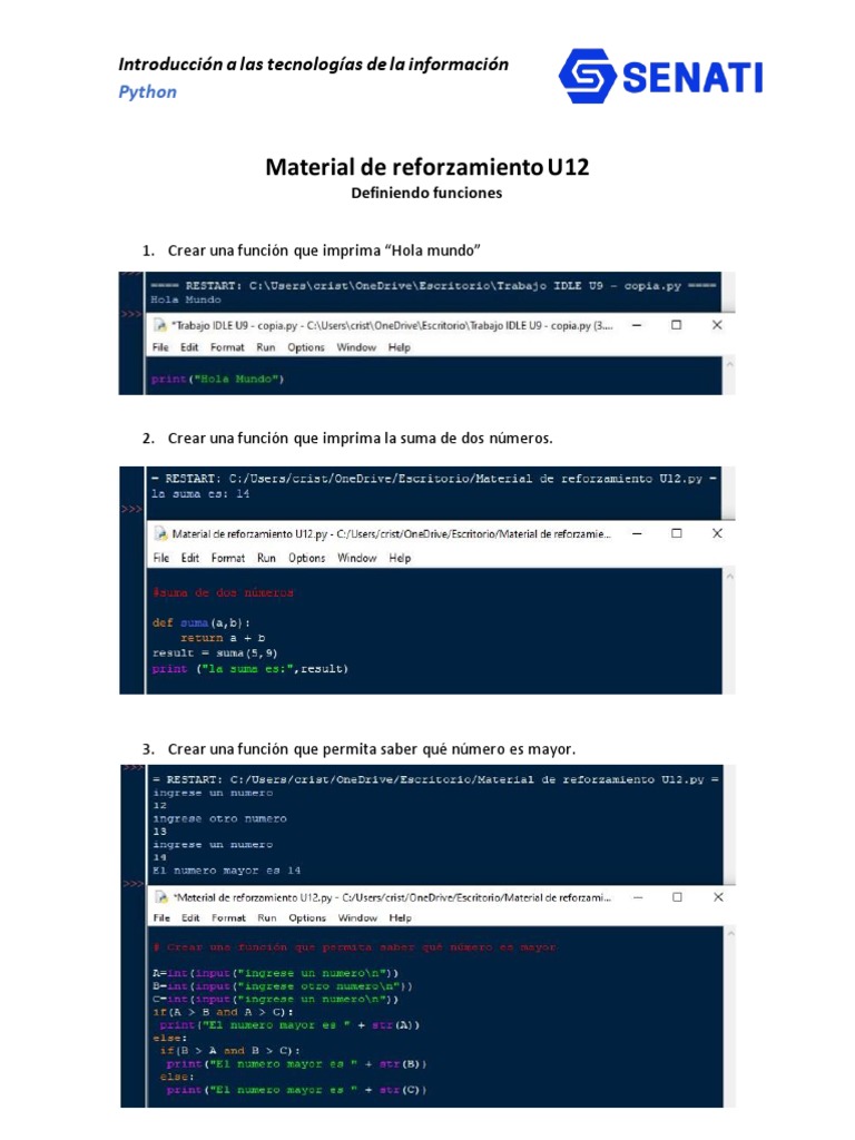 Funciones Básicas en Python para TI | PDF | Informática