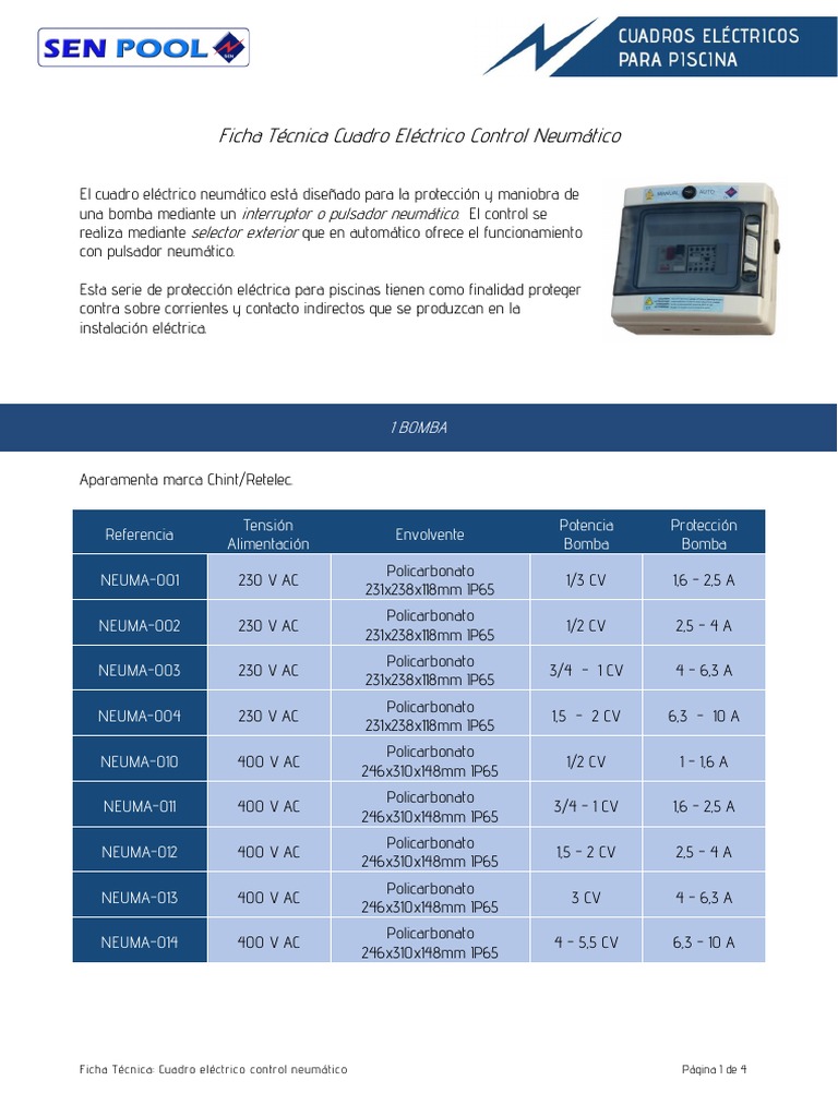 Ficha Tecnica Cuadro Electrico Control Neumatico | PDF | Bienes manufacturados | Vehículos
