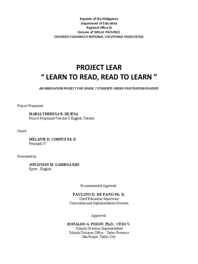 Project Real Reading | PDF | Teachers | Cognitive Science