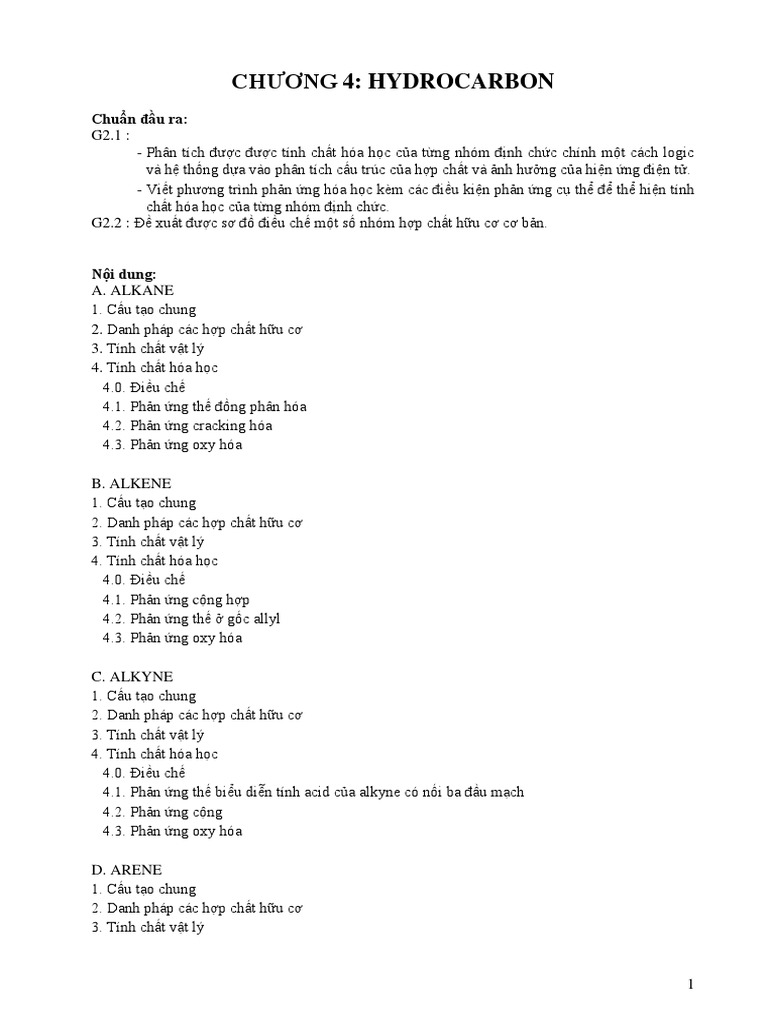 Chuong 4 - HYDROCARBON | PDF