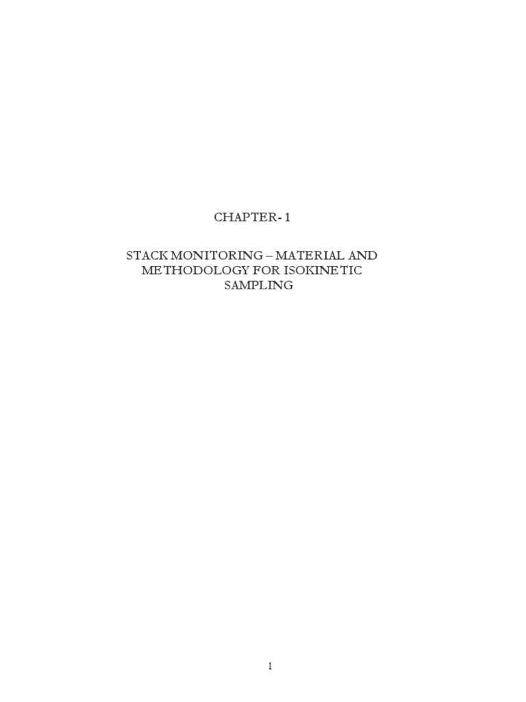Chapter 1 Stack Monitoring Material And Methodology For Isokinetic
