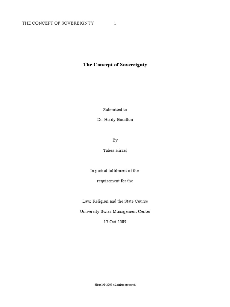 The Concept of Sovereignty | PDF | John Locke | Reason