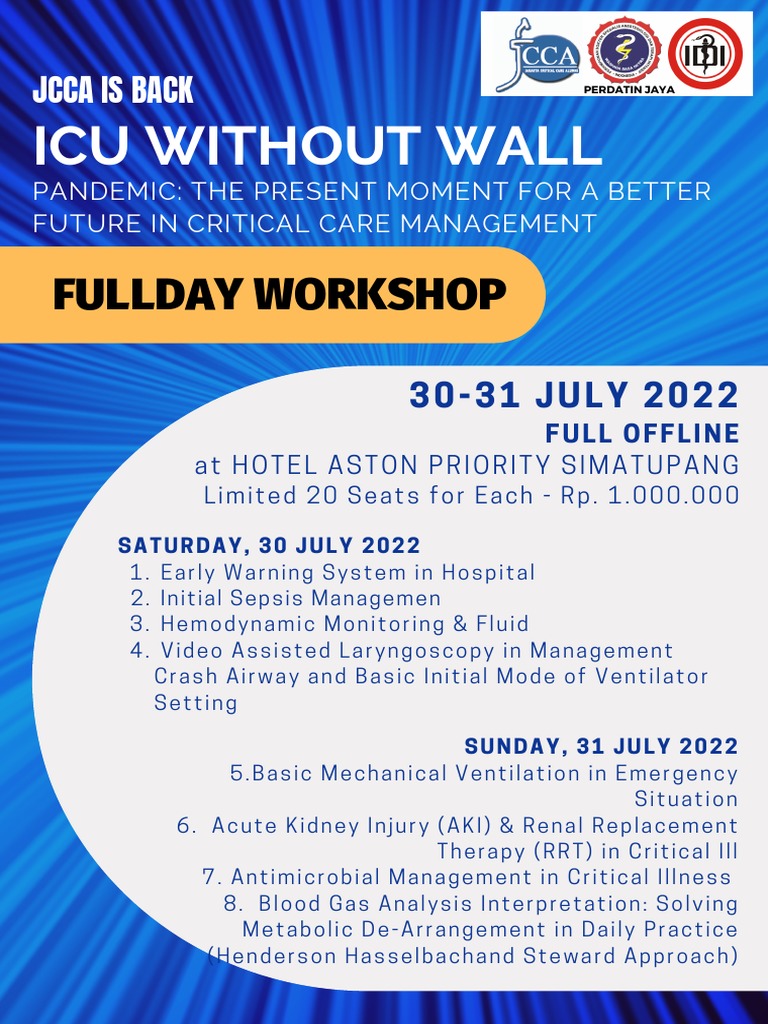 JCCA Workshop 30-31 Juli 2022 | PDF | Intensive Care Medicine | Sepsis