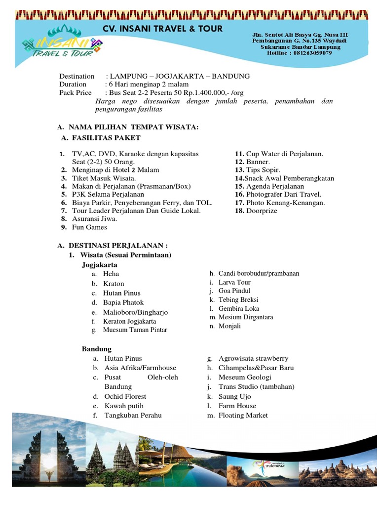 Penawaran Bandung Jogja 2022 | PDF