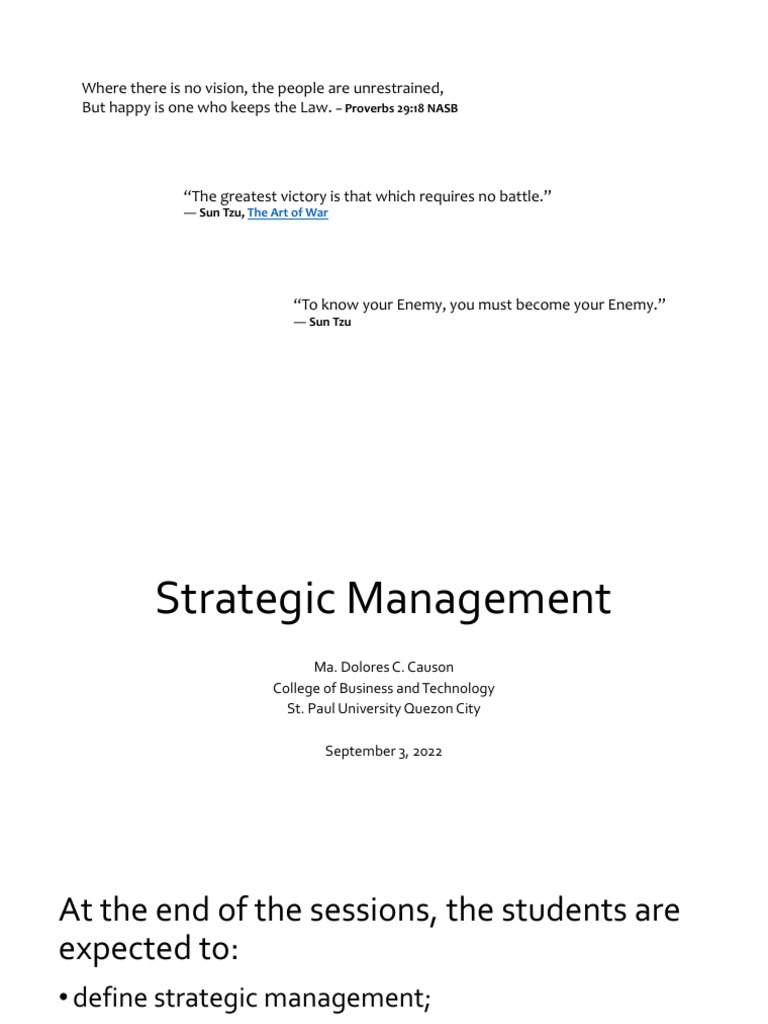 1-Introduction To Strategic Management | PDF | Strategic Management ...
