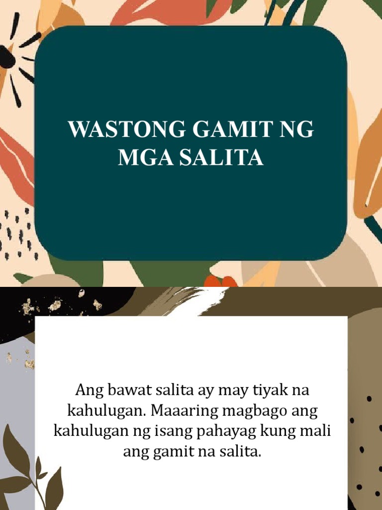 Wastong Gamit NG Salita | PDF