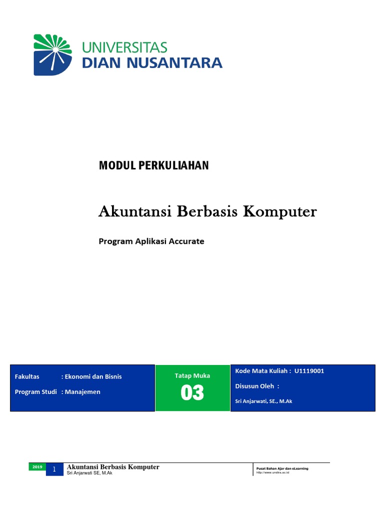 Pertemuan 03 Akuntansi Berbasis Komputer | PDF
