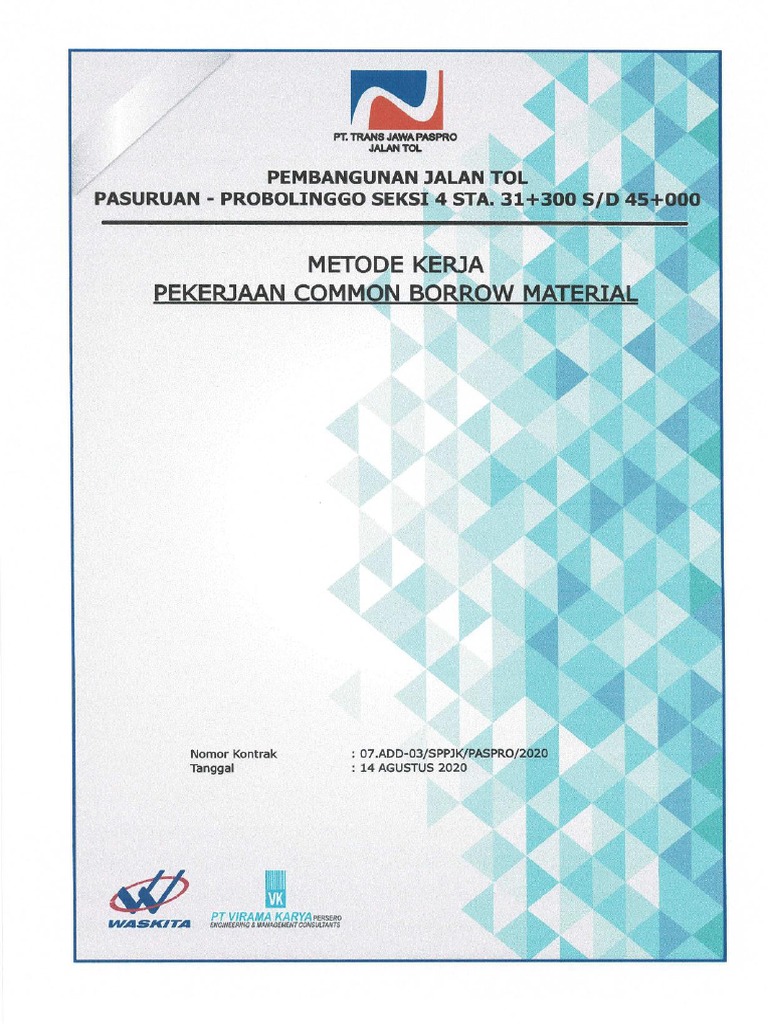 Metode Kerja Borrow Material | PDF