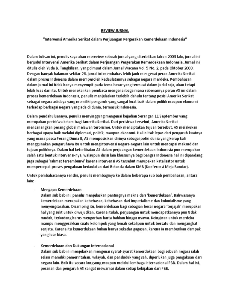 Review Jurnal Karya Yuda B. Tangkilisan | PDF