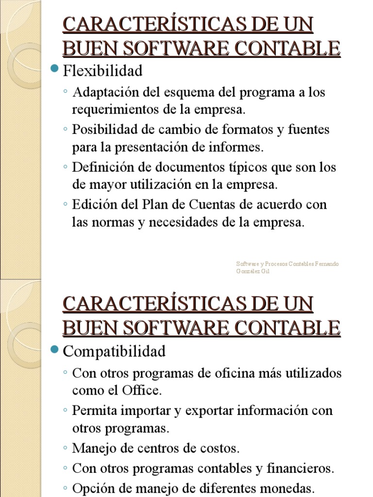 Características de Un Software Contable | PDF | Contabilidad | Software