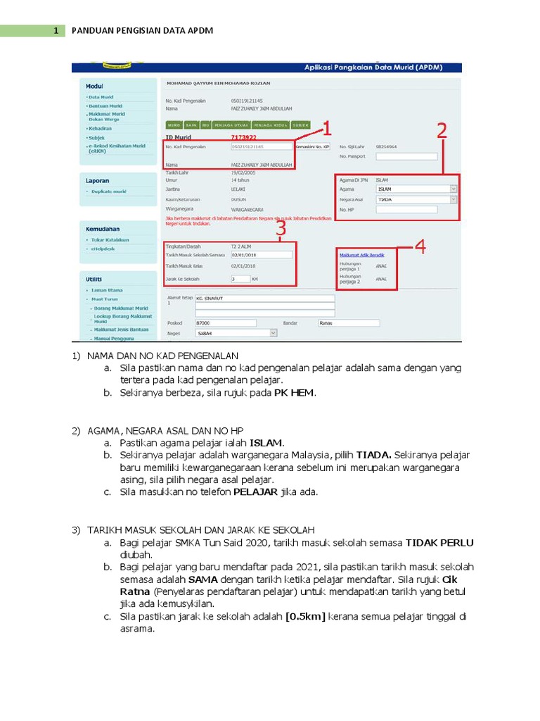 Panduan Data APDM 2021 | PDF
