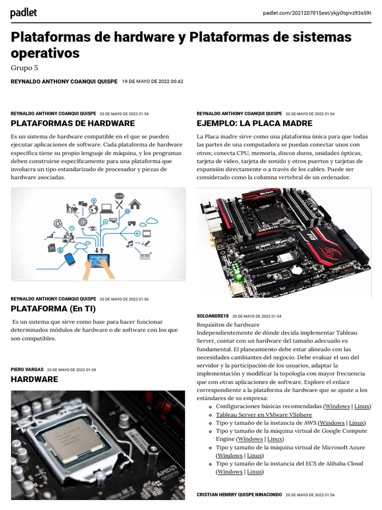 T5 Plataformas de Hardware y Plataformas de Sistemas Operativos | PDF | Sistema operativo ...