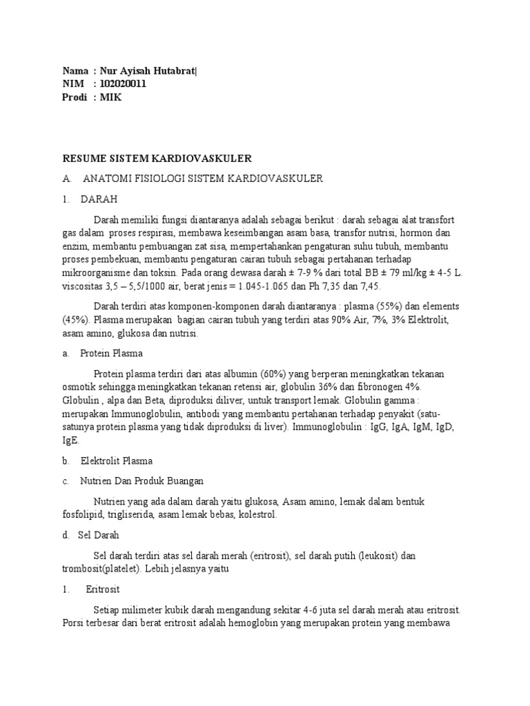 Tugas 3 Anfis Kardiovaskular 9 Feb | PDF