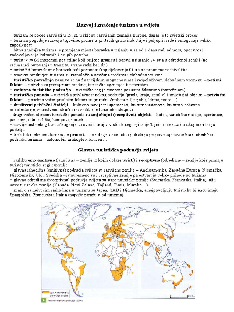 Razvoj I Značenje Turizma U Svijetu | PDF