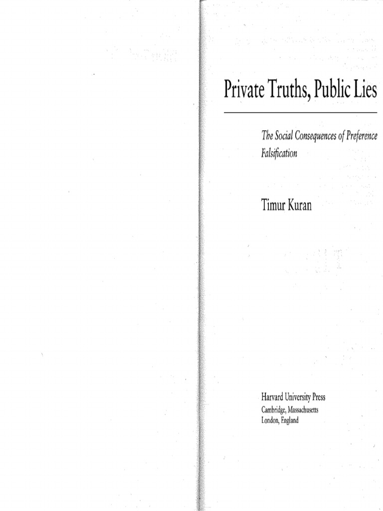 Timur Kuran - Private Truths, Public Lies - The Social Consequences of ... Timur Kuran - Private Truths, Public Lies - The Social Consequences of ...