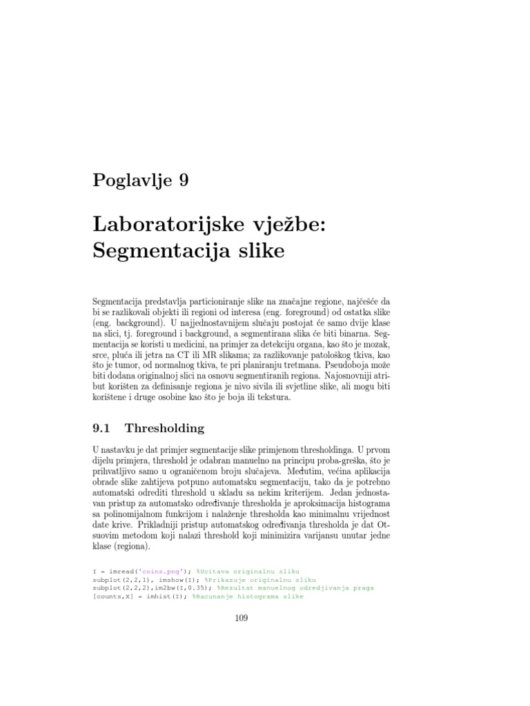 Vjezba8-Segmentacija Slike | PDF