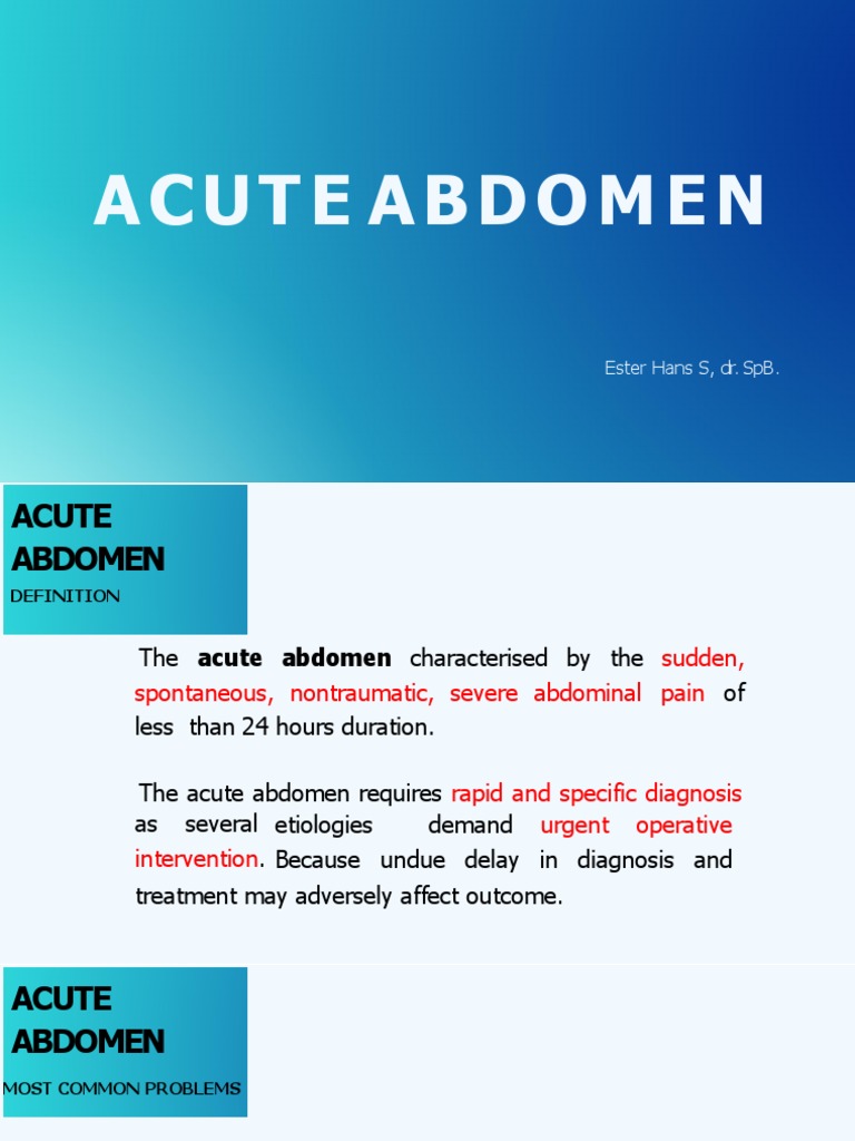 Acute Abdomen | PDF | Abdomen | Symptoms And Signs