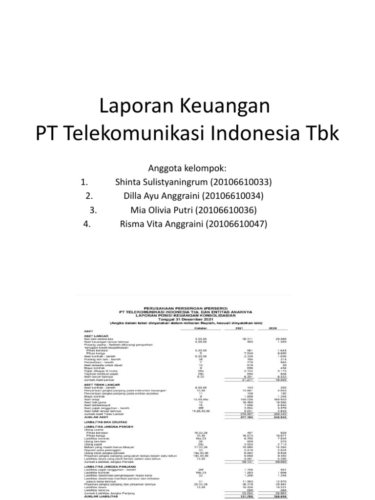 Laporan Keuangan PT Telkom TBK | PDF
